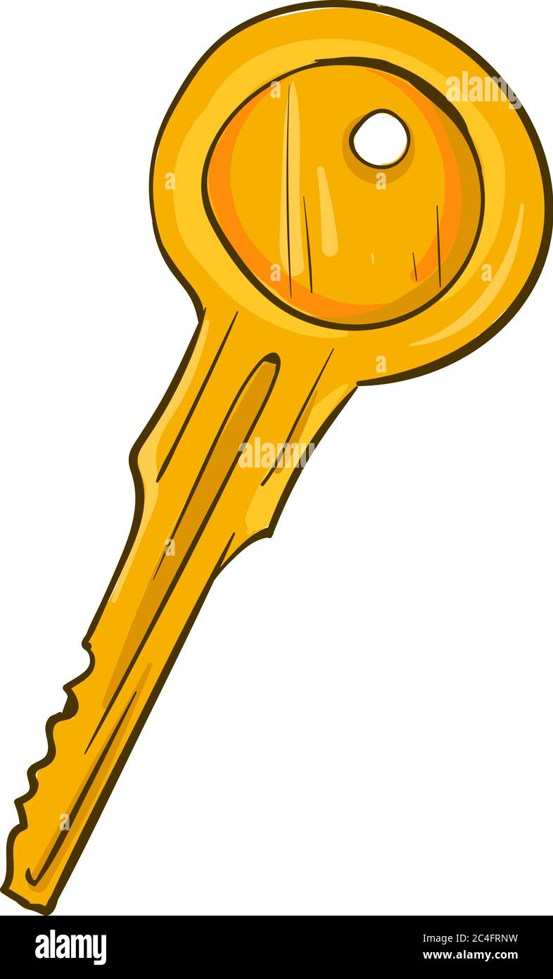 Golden key, illustration, vector on white background Stock Vector Image ...