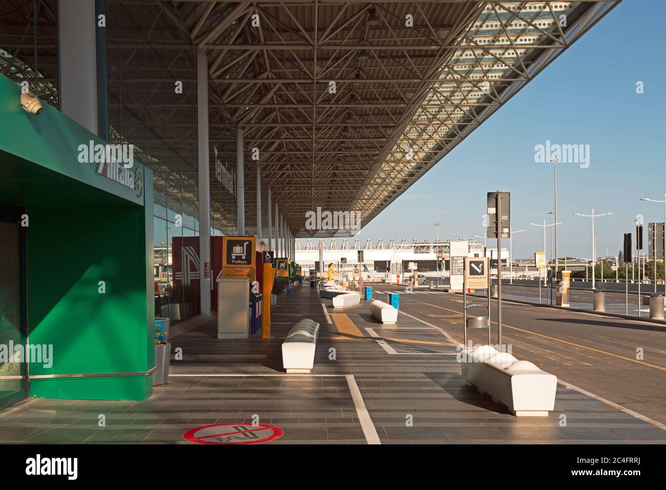 Rome, Italy - June 1, 2020: entrance of Terminal 1 of International ...