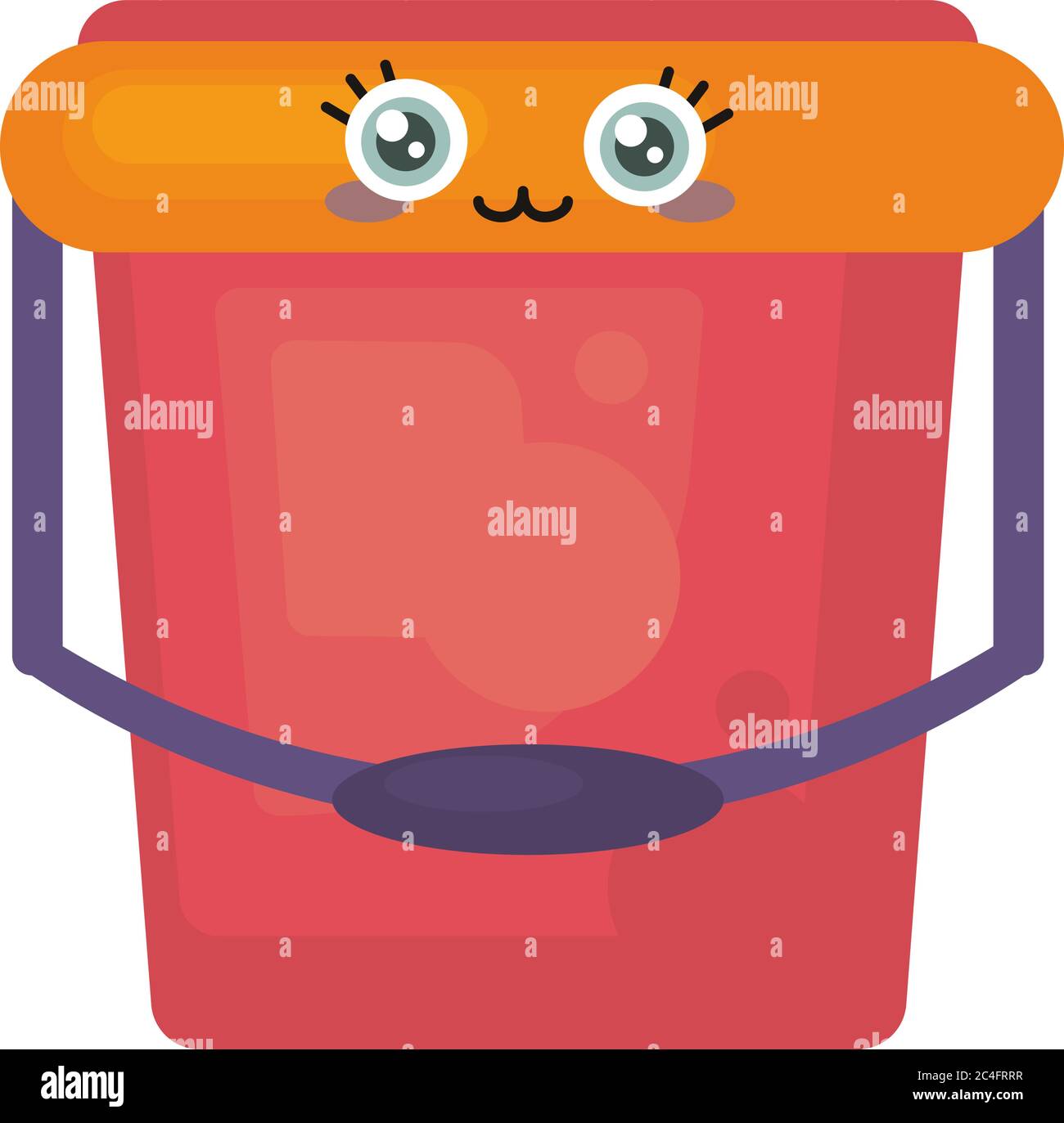 Happy red bucket, illustration, vector on white background Stock Vector ...