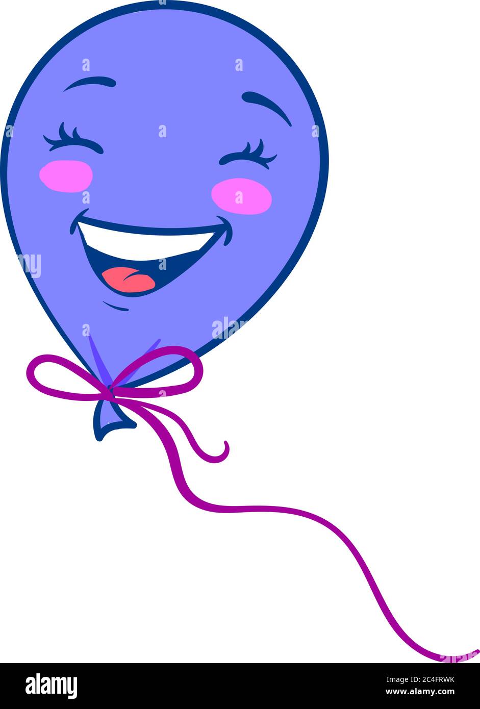 Happy purple balloon, illustration, vector on white background Stock ...