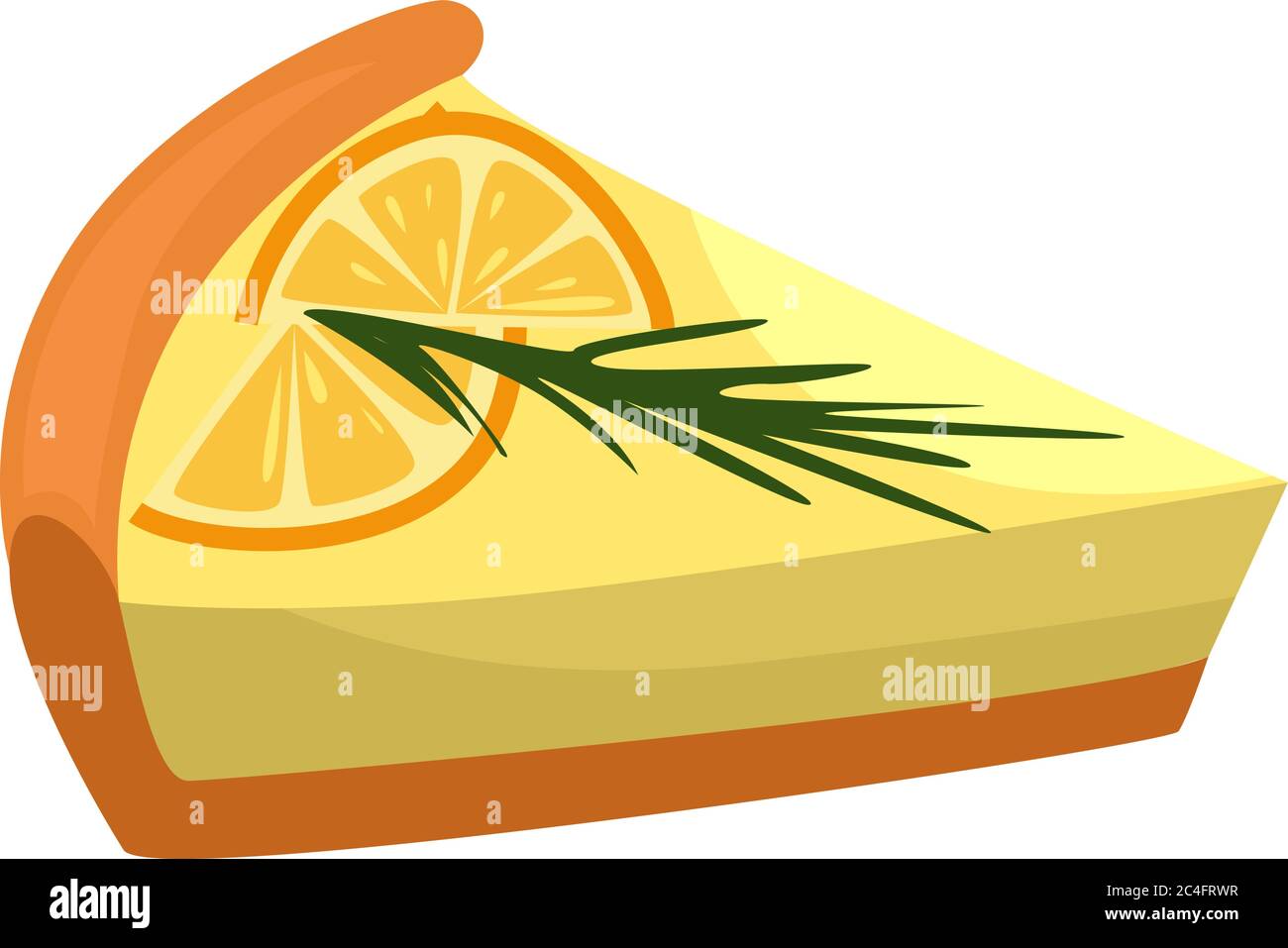 Lemon pie, illustration, vector on white background Stock Vector Image ...
