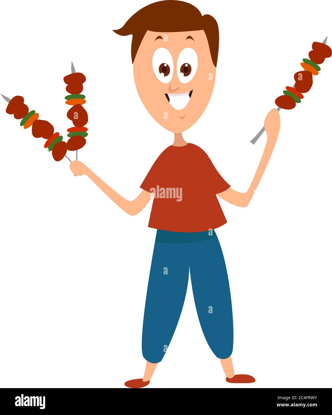 Street food chicken kebab Stock Vector Images - Alamy