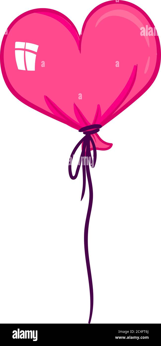 Pink balloon, illustration, vector on white background Stock Vector ...