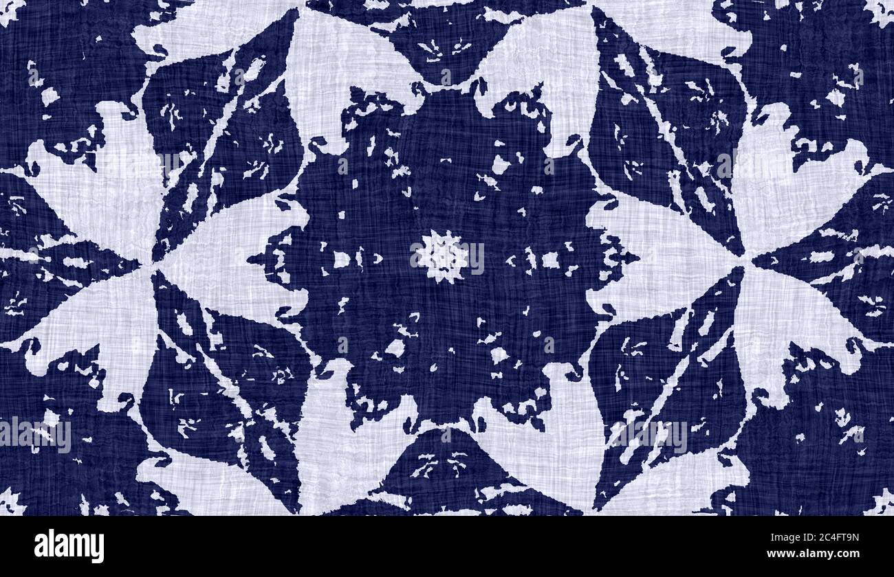 Seamless indigo dyed bandana texture. Blue dark woven cotton effect ...