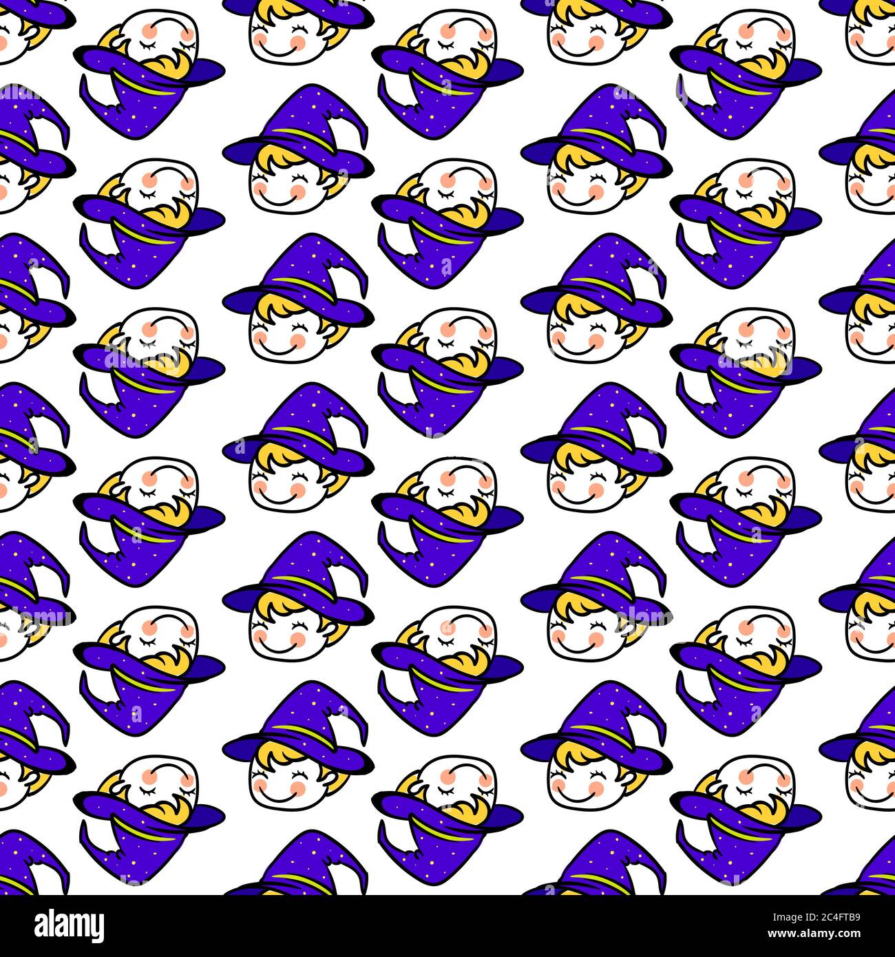Magicians pattern, seamless pattern on white background Stock Vector ...