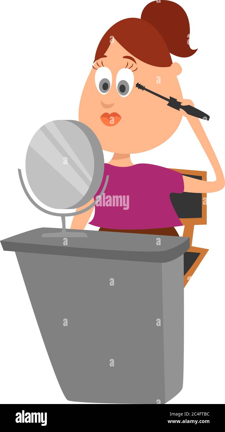 Doing makeup Stock Vector Images - Alamy