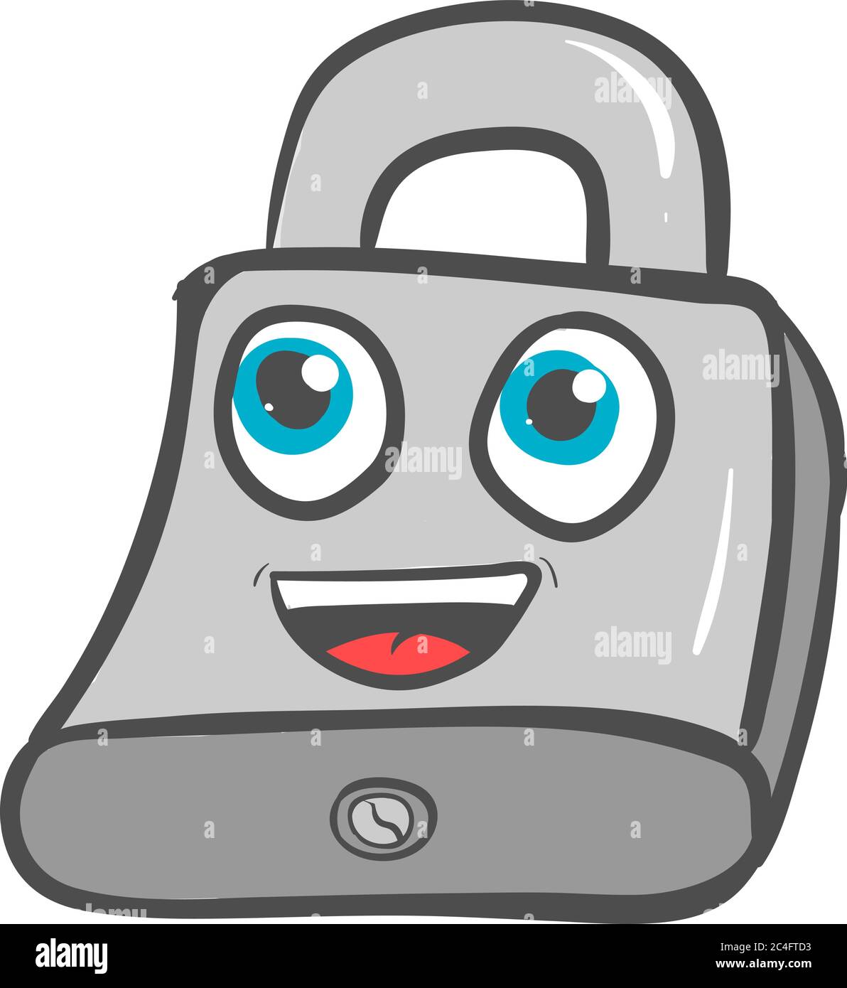 Metal lock, illustration, vector on white background Stock Vector Image ...