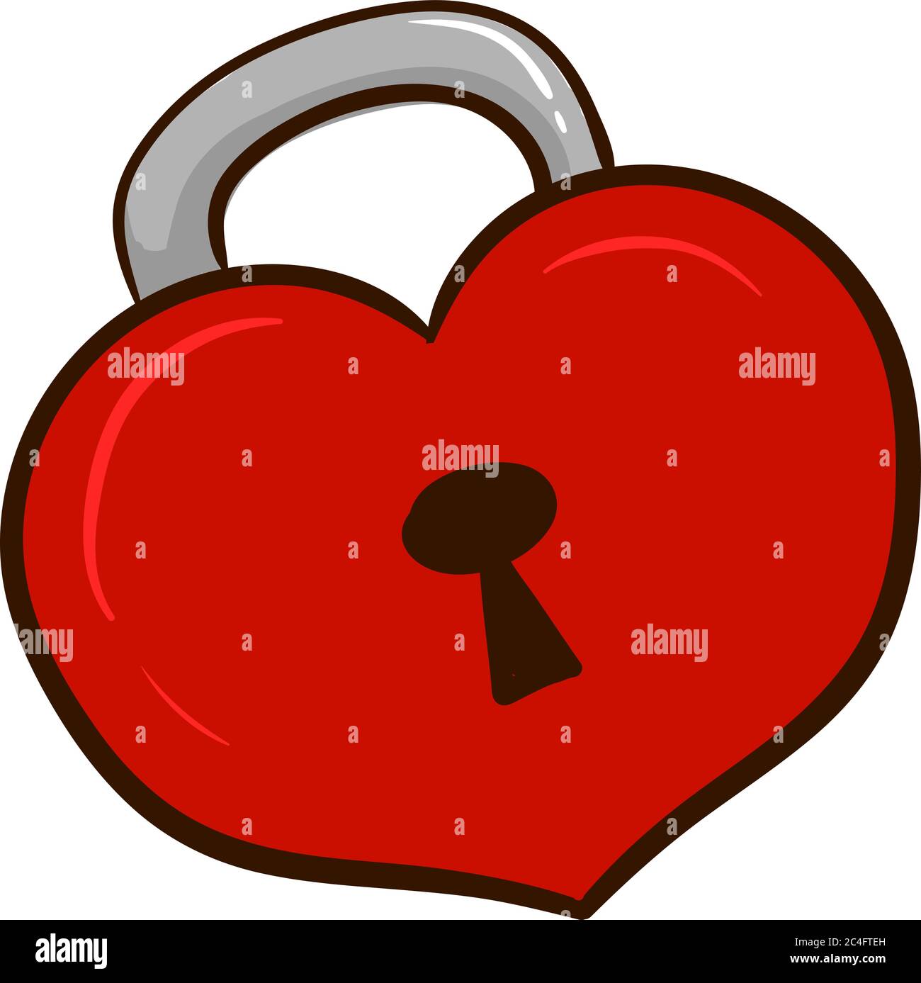 Heart lock, illustration, vector on white background Stock Vector Image ...
