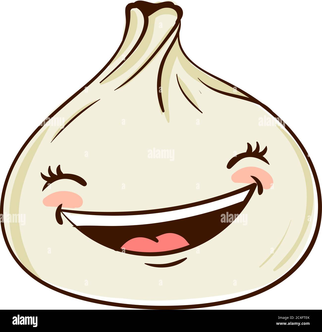 Khinkali smile, illustration, vector on white background Stock Vector ...