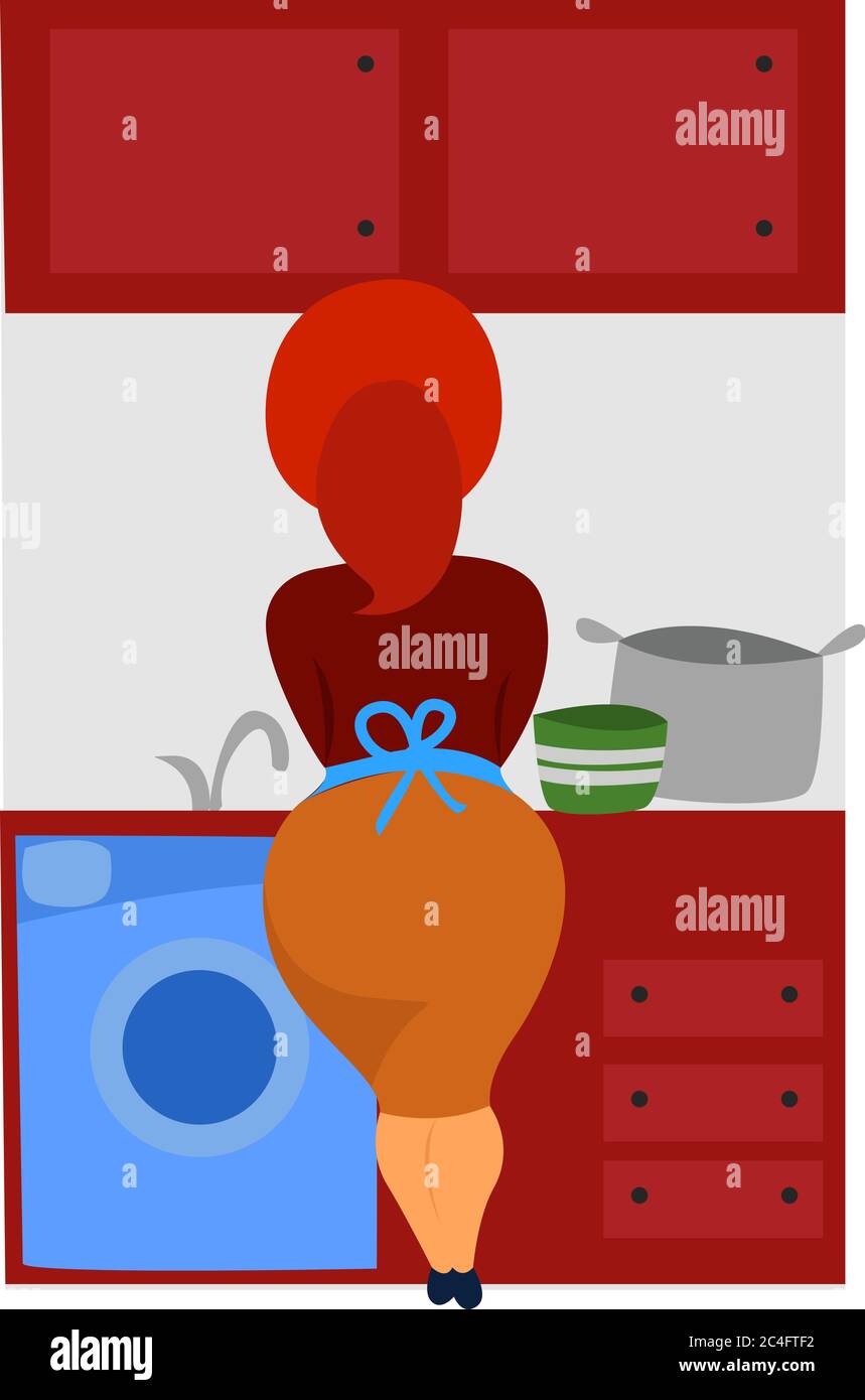 Child girl in cook Stock Vector Images - Alamy