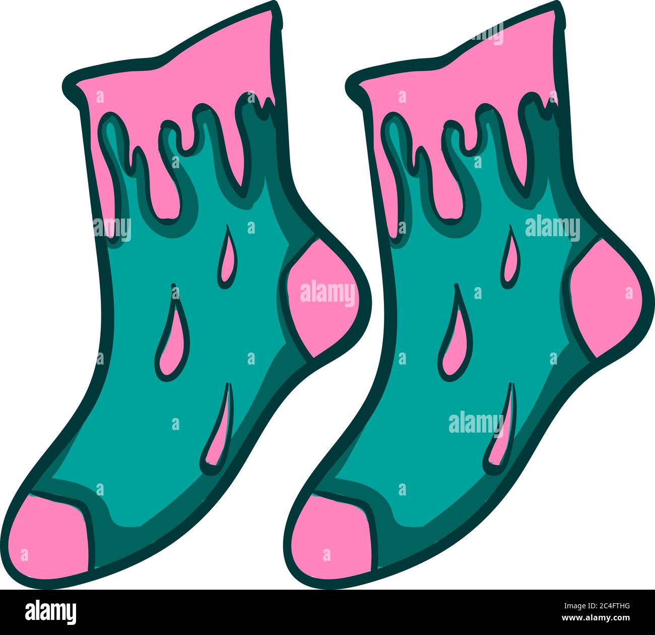 Pink socks, illustration, vector on white background Stock Vector Image ...