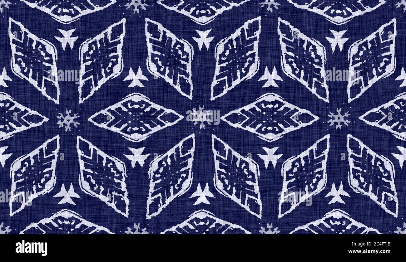 Seamless indigo dyed bandana texture. Blue dark woven cotton effect ...