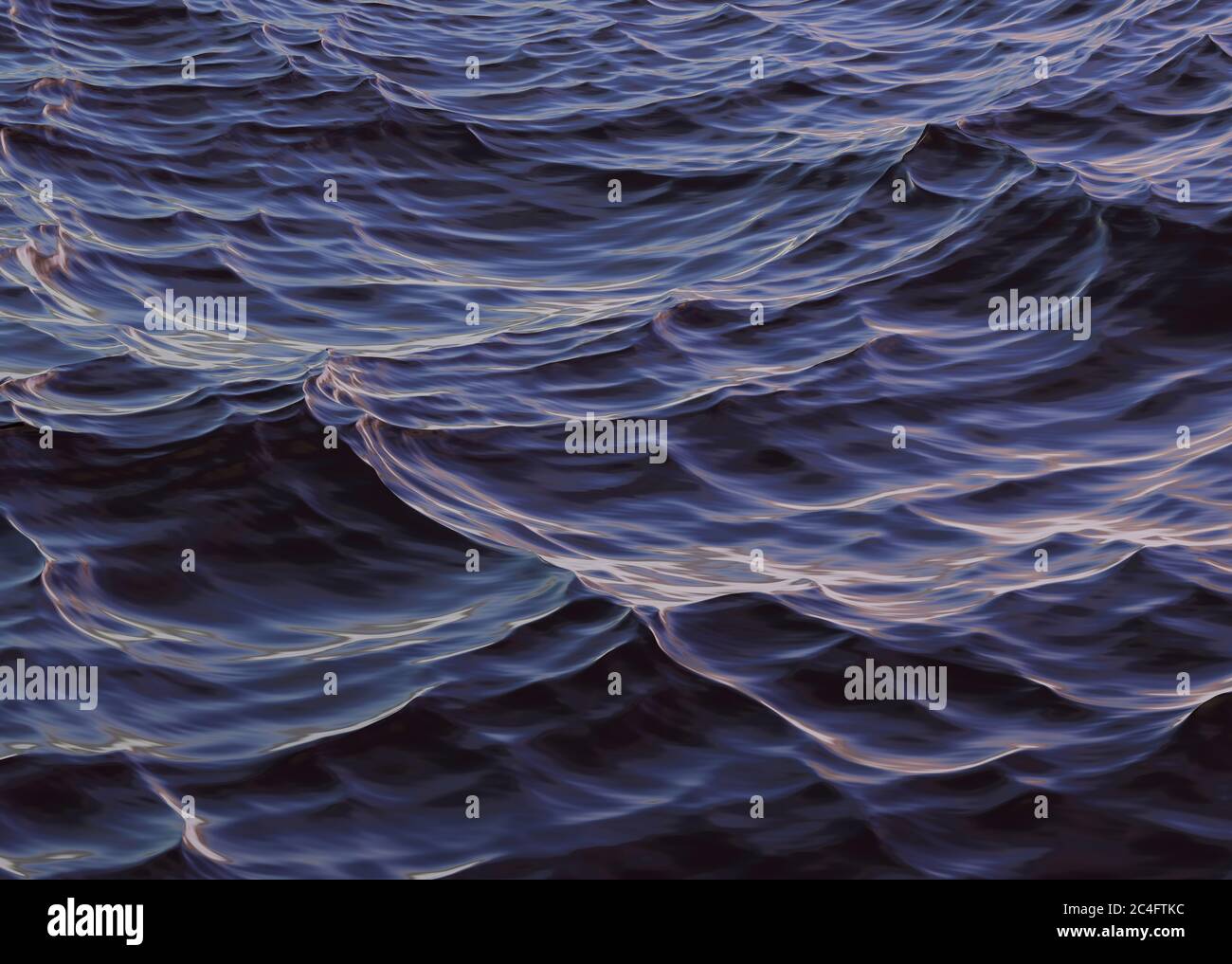 Dark Sea Water Surface. Night water wavy reflections background, stormy ...