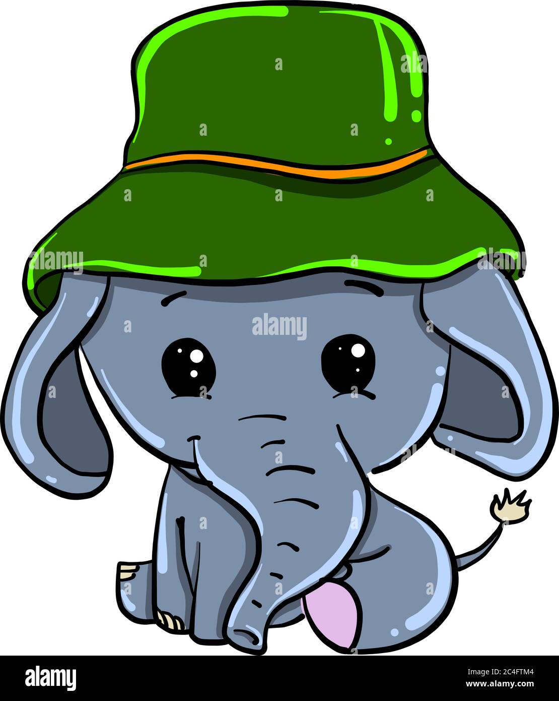 Little elephant, illustration, vector on white background Stock Vector ...