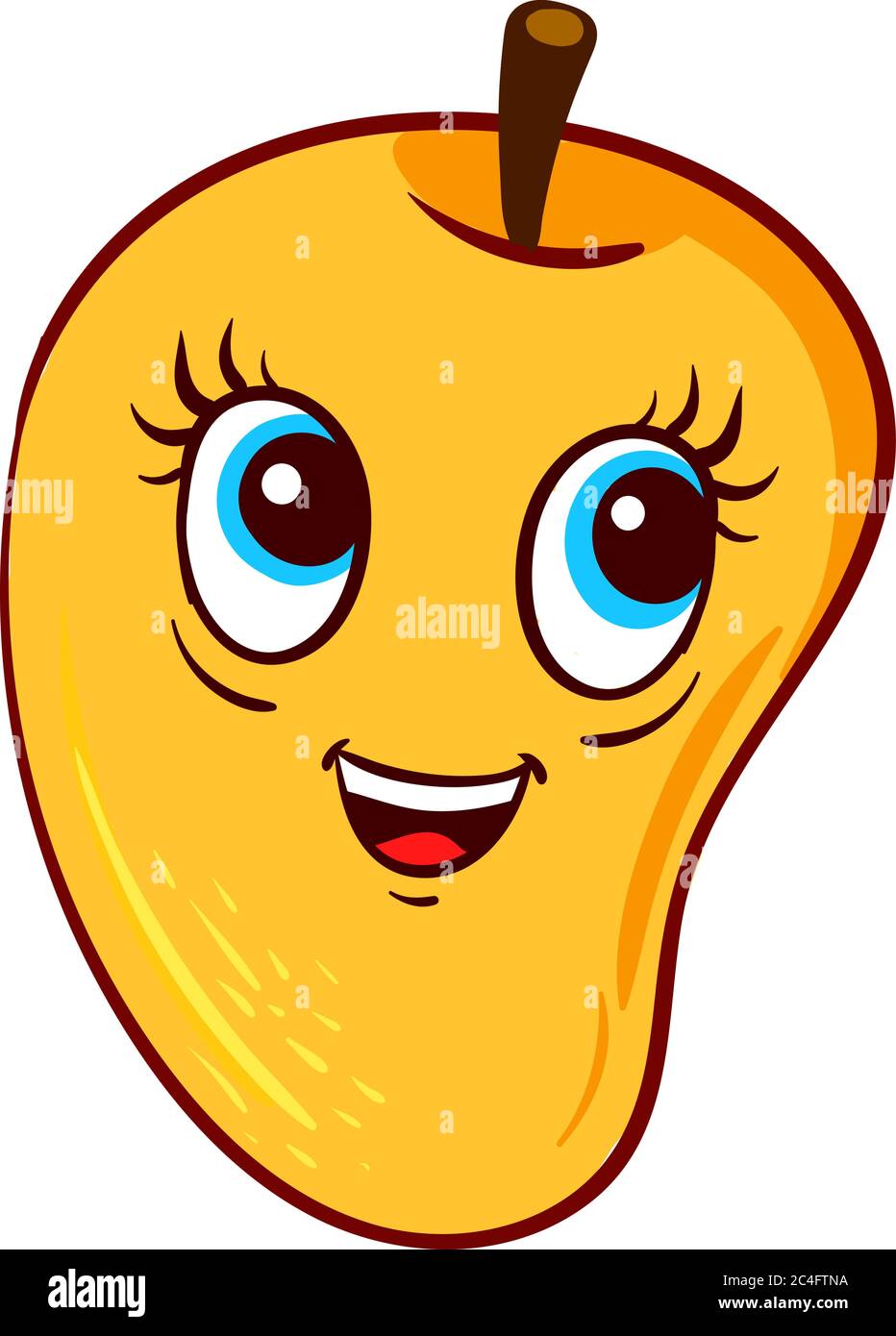 Happy mango, illustration, vector on white background Stock Vector ...
