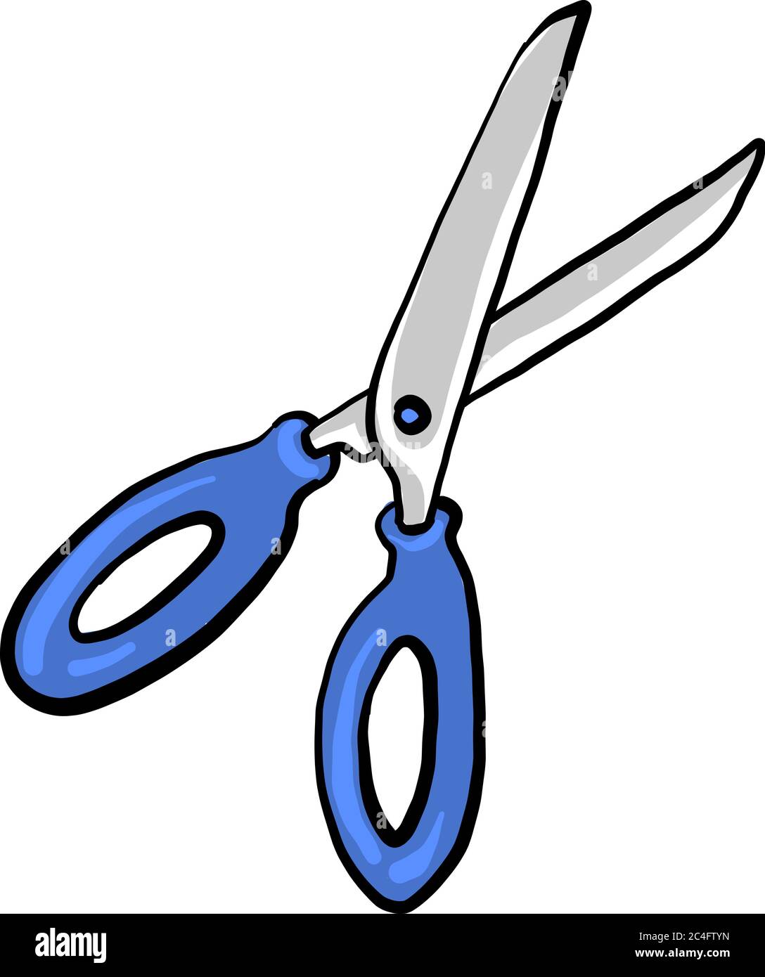 Long scissors, illustration, vector on white background Stock Vector ...