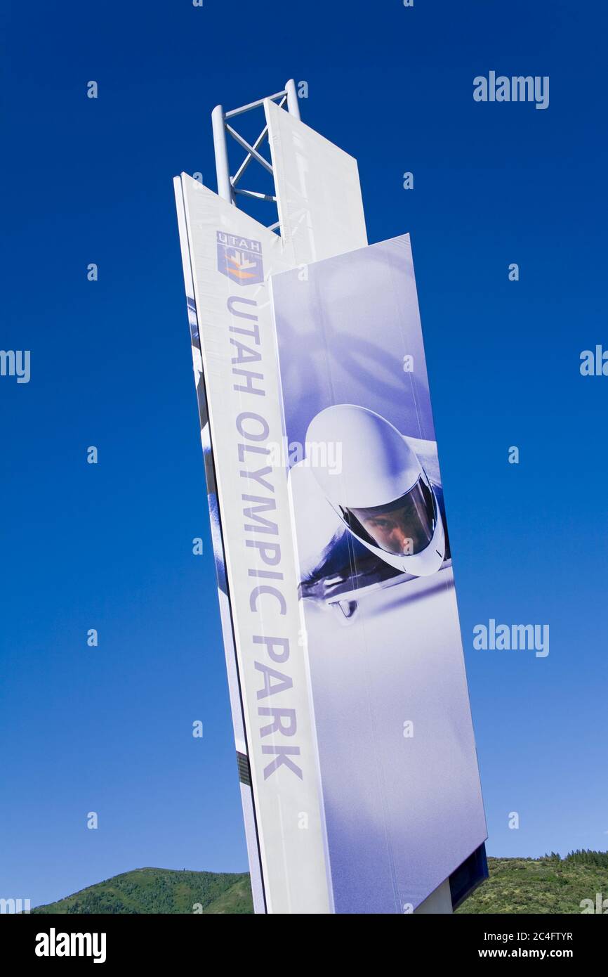 Olympic Park sign in Park City, Utah, USA, North America Stock Photo ...