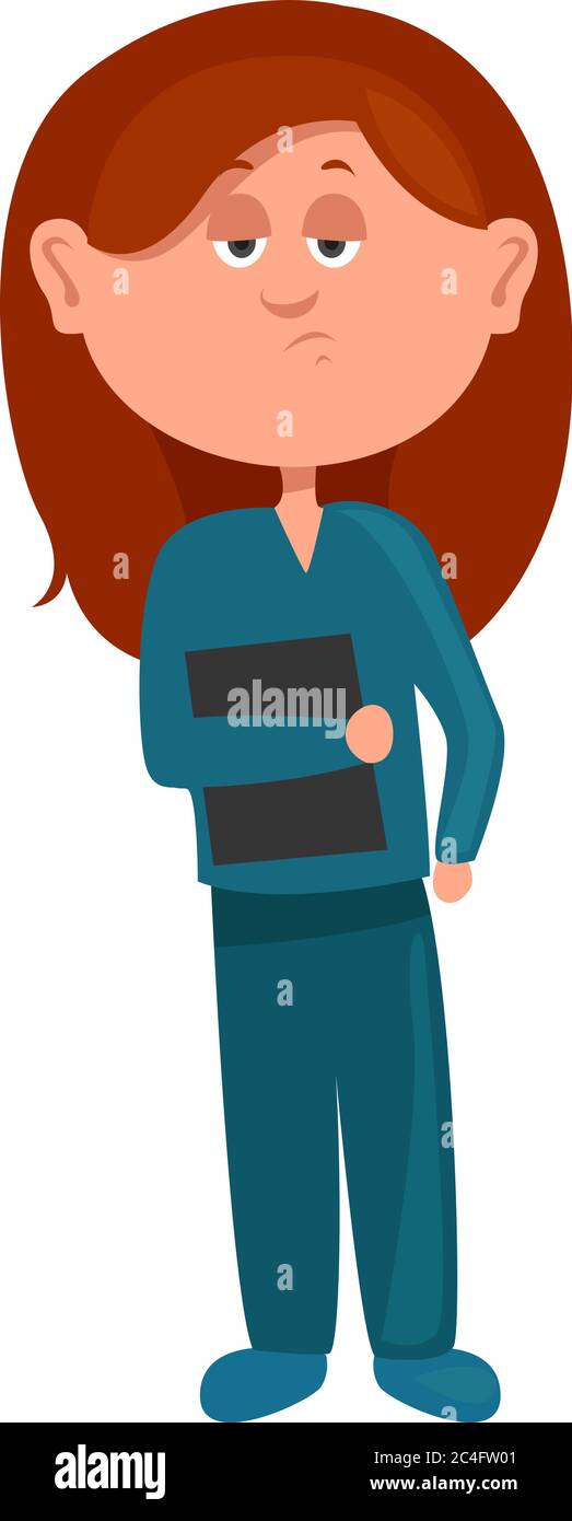 Medical student, illustration, vector on white background Stock Vector ...