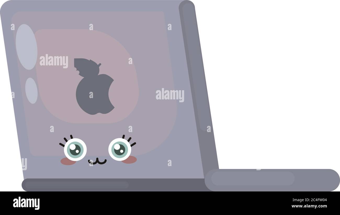 Cute laptop, illustration, vector on white background Stock Vector ...