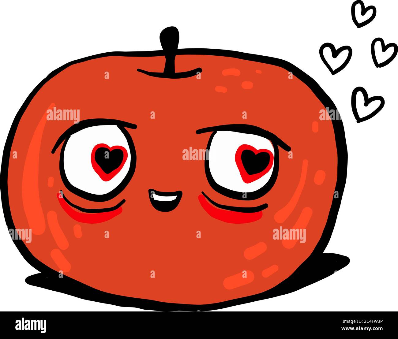 Mandarin in love, illustration, vector on white background Stock Vector ...