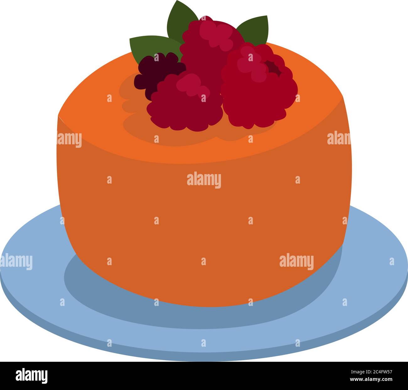 Orange cake, illustration, vector on white background Stock Vector ...