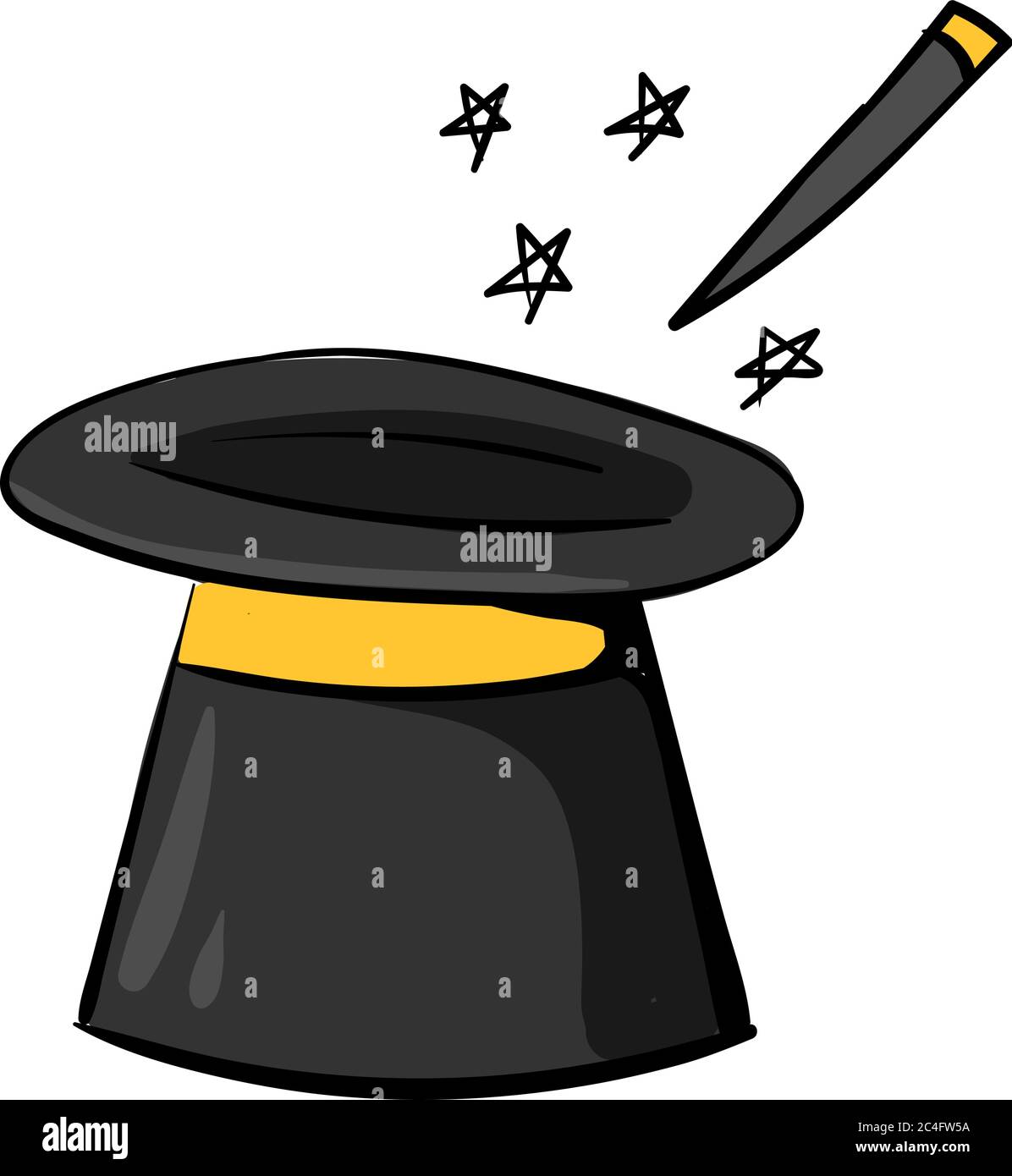 Magic hat, illustration, vector on white background Stock Vector Image ...