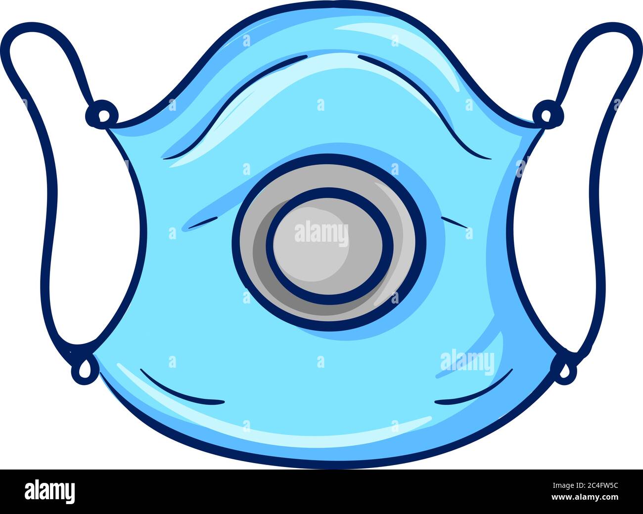 Medical mask with filter, illustration, vector on white background ...