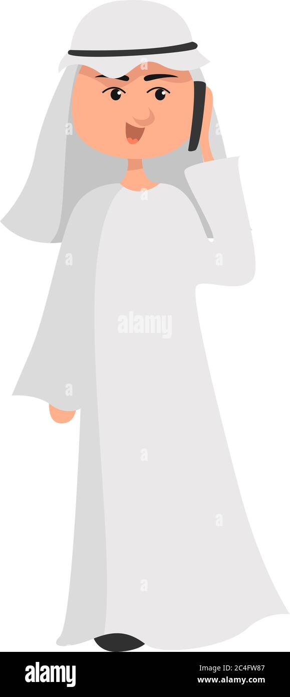 Arabic dude, illustration, vector on white background Stock Vector ...