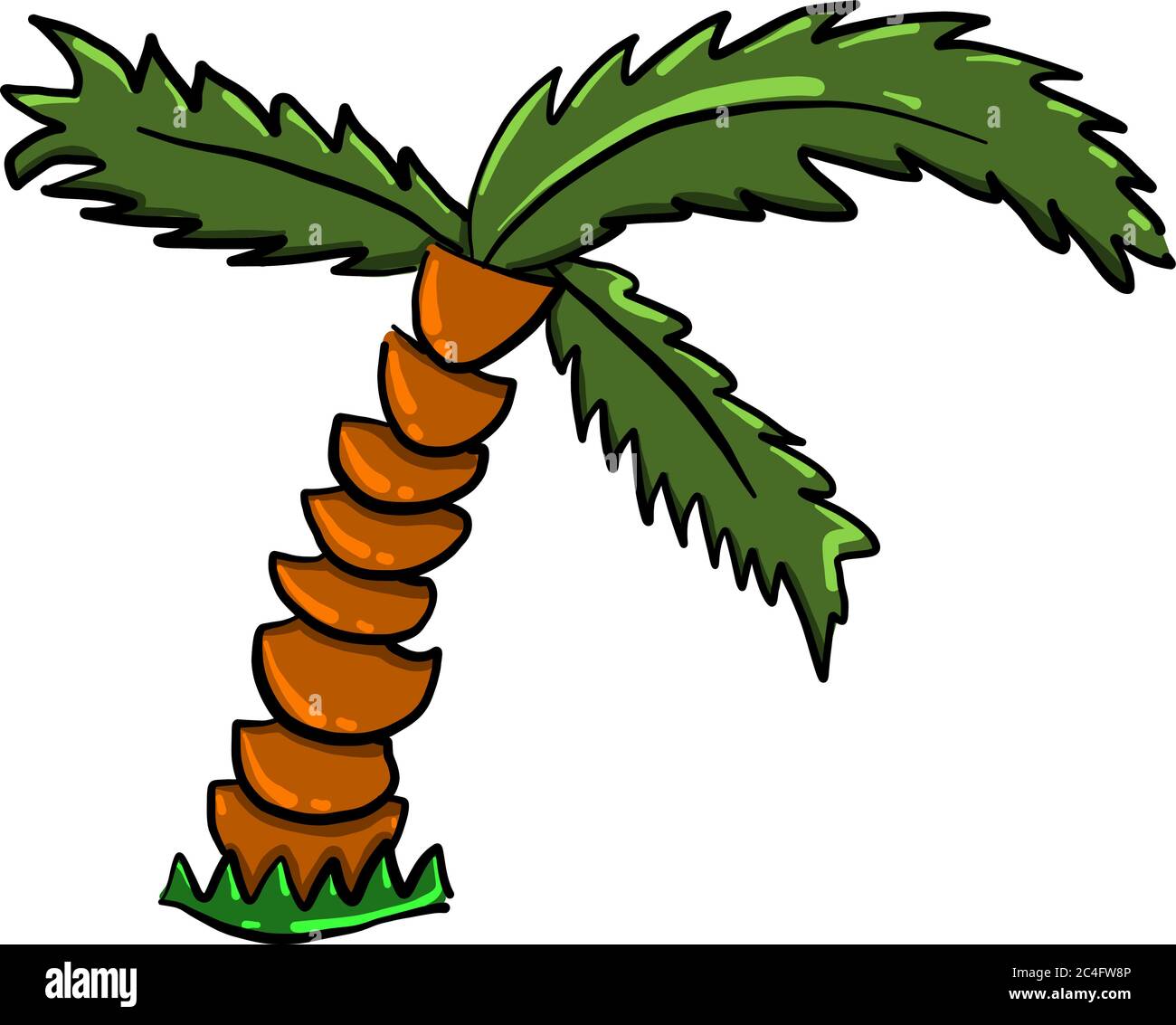 Palm tree, illustration, vector on white background Stock Vector Image ...