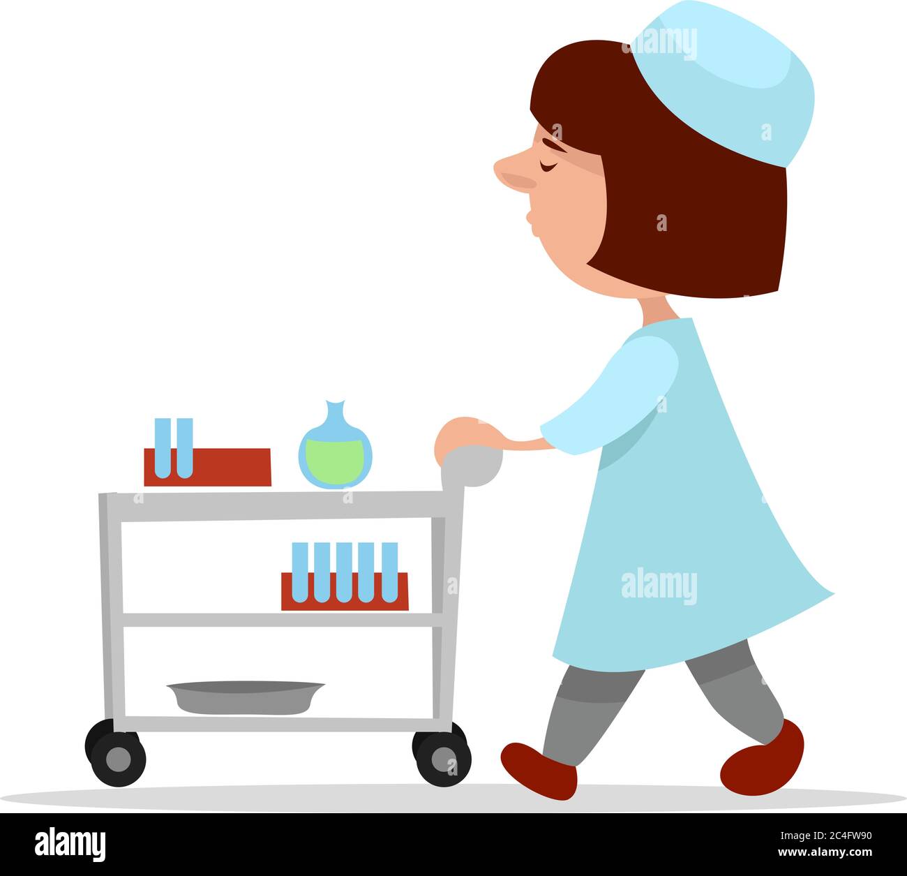 Nurse at the work, illustration, vector on white background Stock ...