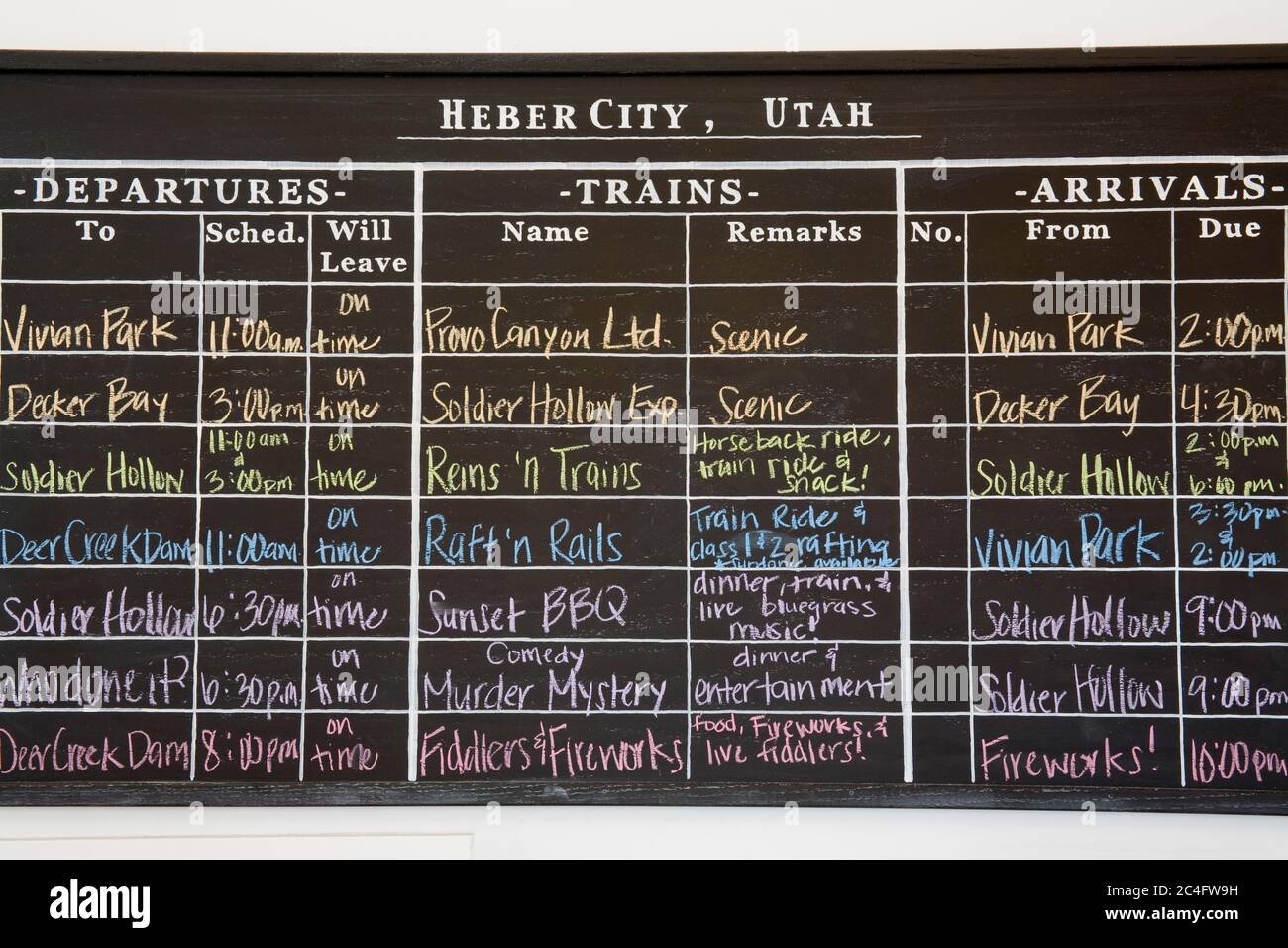 Train timetable usa hi-res stock photography and images - Alamy