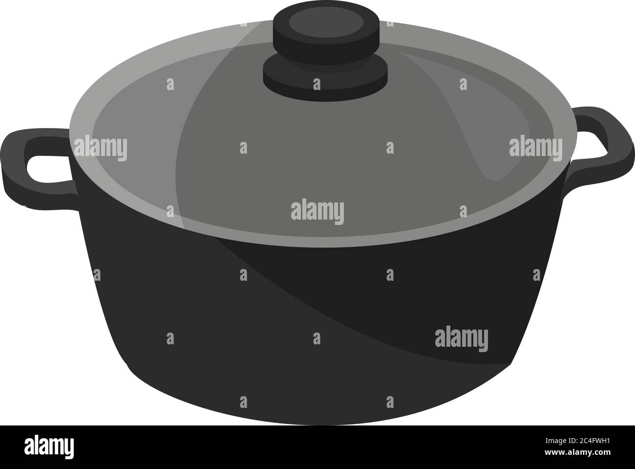 Black pan, illustration, vector on white background Stock Vector Image ...