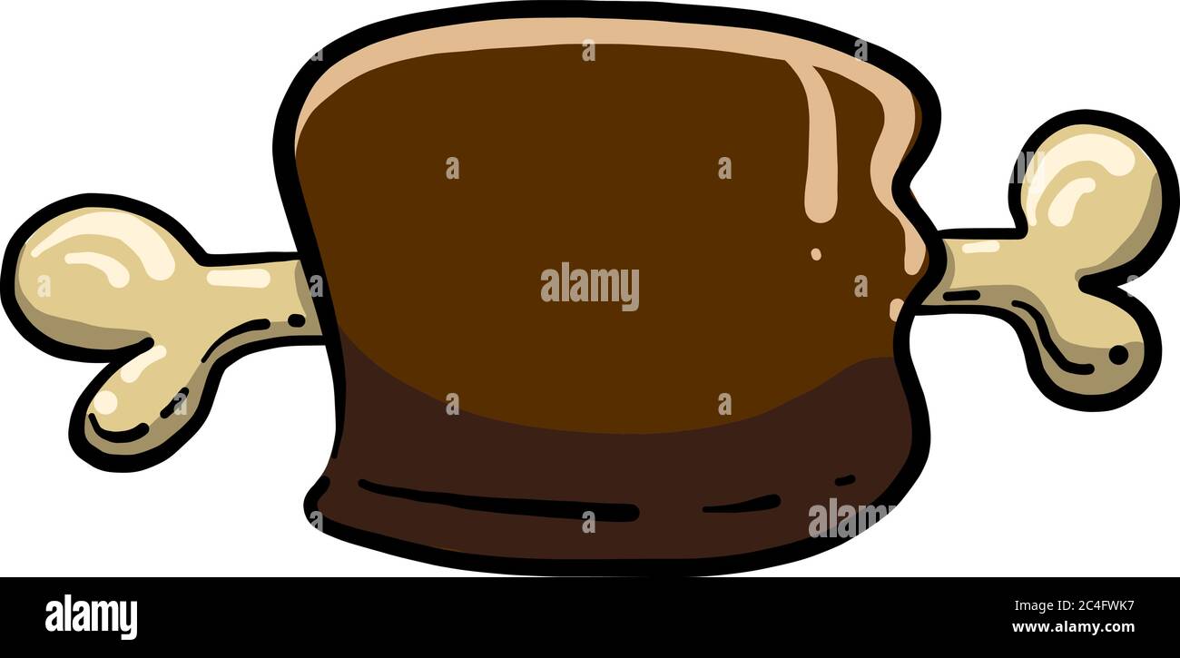 Meat on the bone, illustration, vector on white background Stock Vector ...