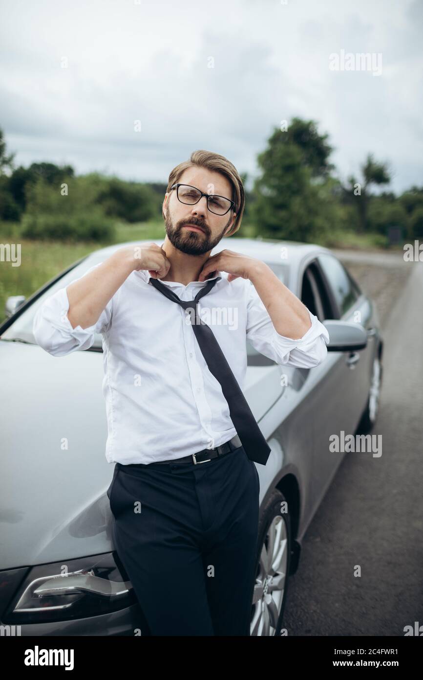 Strong man car hi-res stock photography and images - Alamy