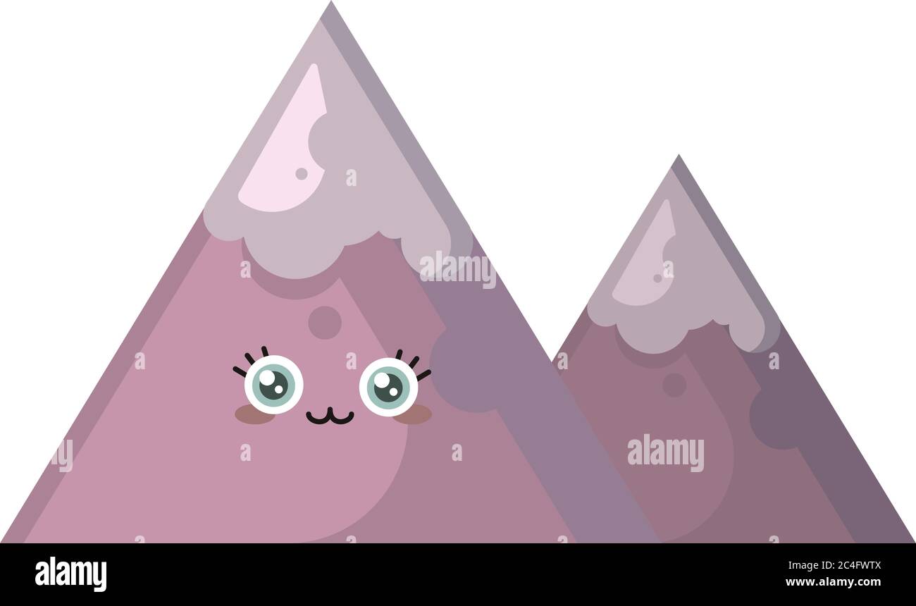 Cute mountain, illustration, vector on white background Stock Vector ...