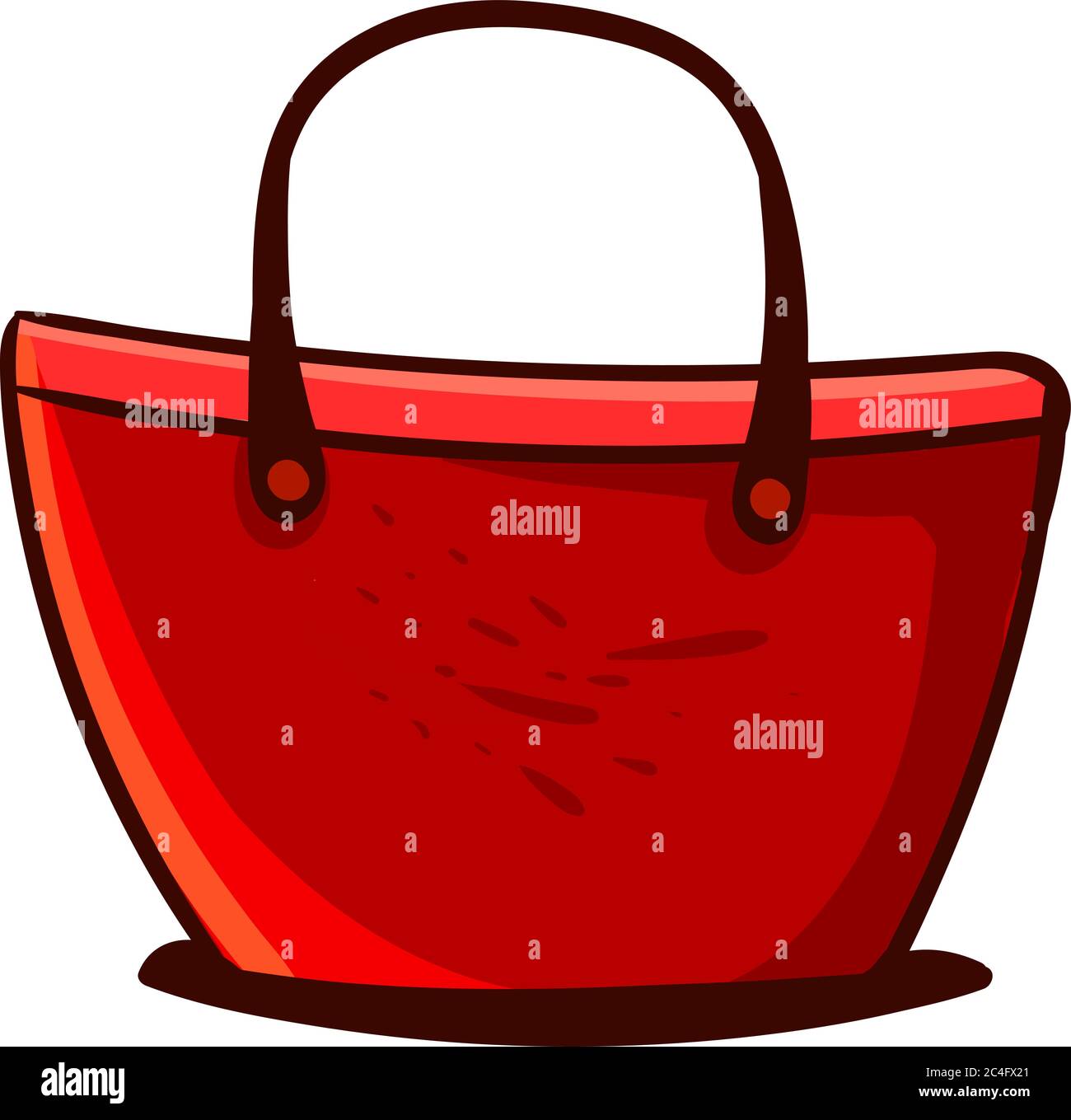 Red woman bag, illustration, vector on white background Stock Vector ...