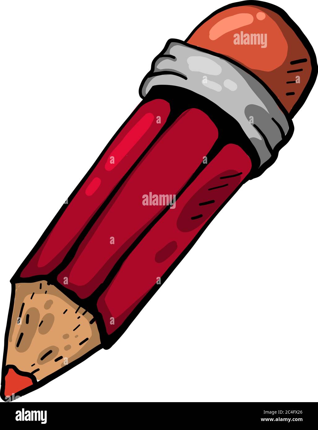 Red pencil, illustration, vector on white background Stock Vector Image ...