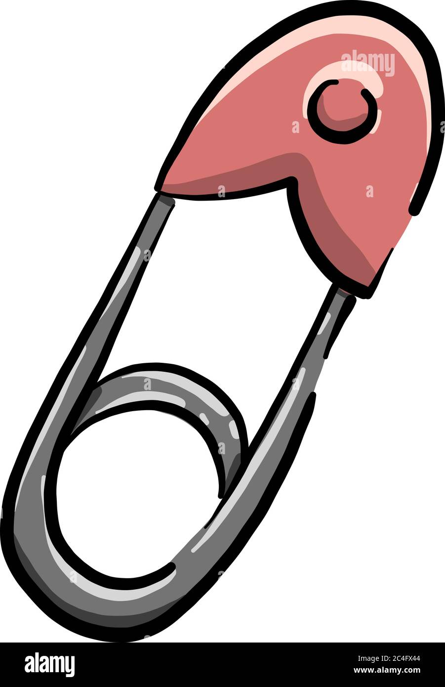 Pink pin, illustration, vector on white background Stock Vector Image ...