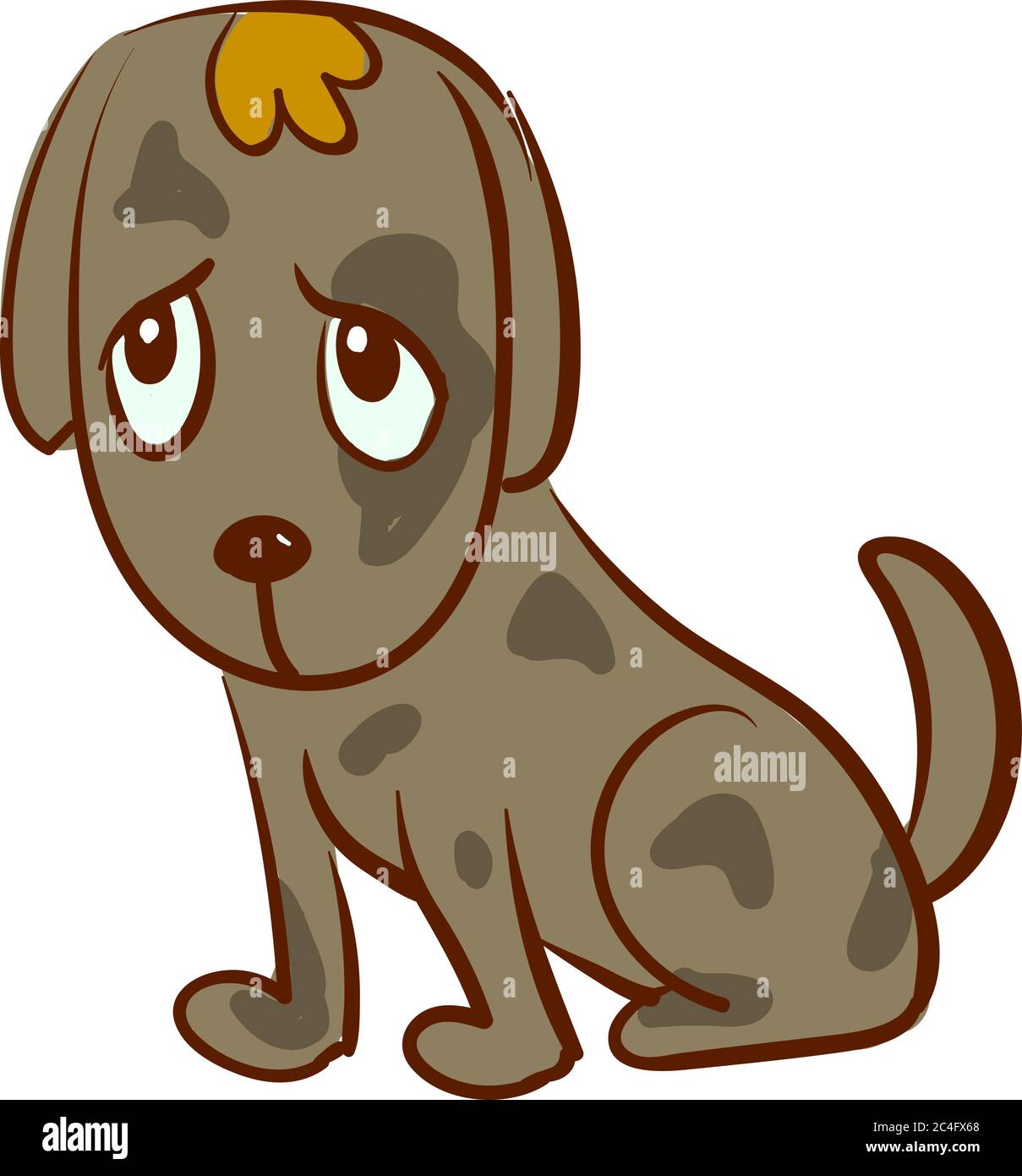 Sad dog, illustration, vector on white background Stock Vector Image ...