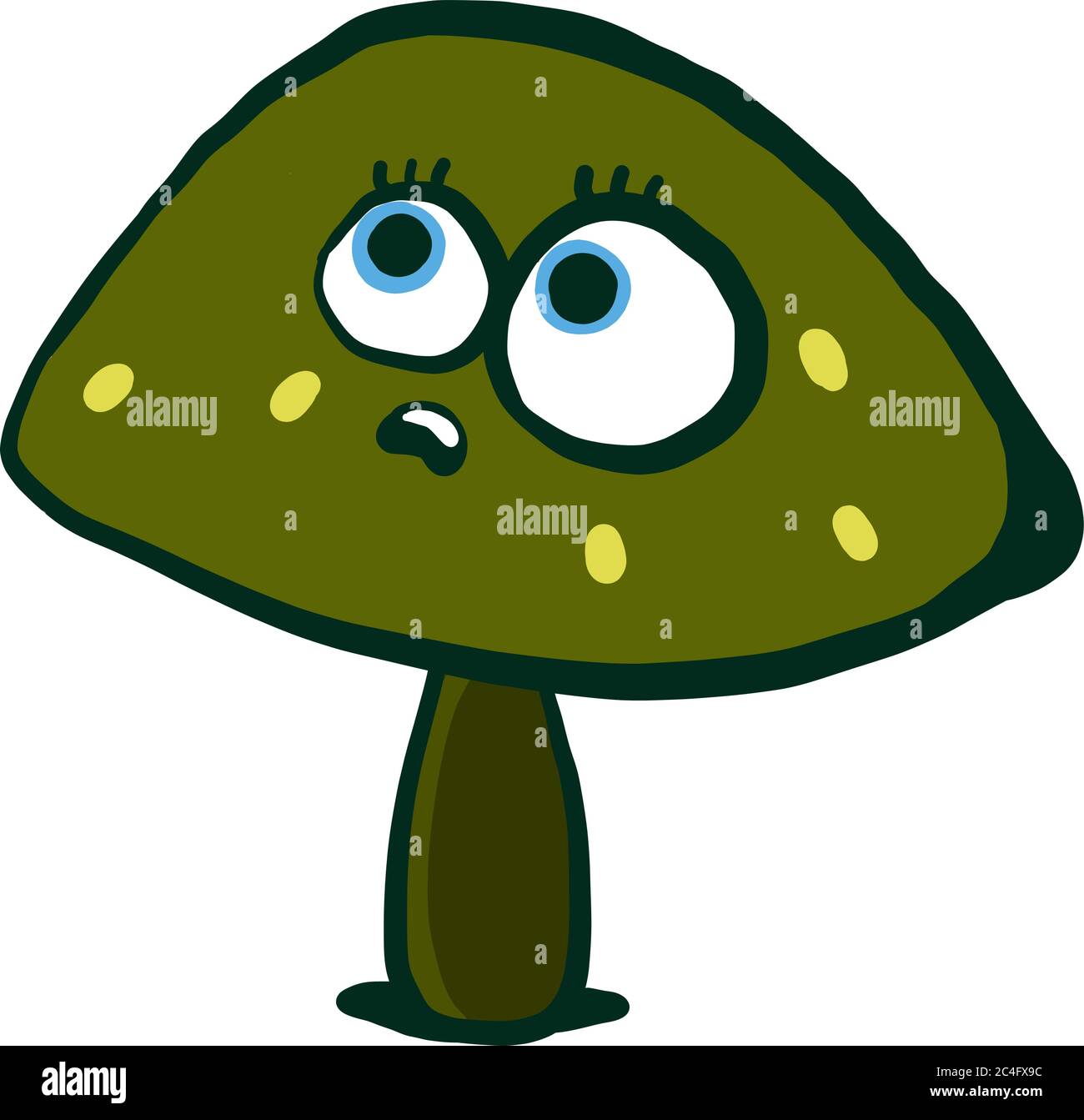 Scared mushroom, illustration, vector on white background Stock Vector ...