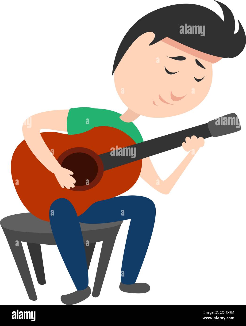 Cartoon man playing electric guitar hi-res stock photography and images ...
