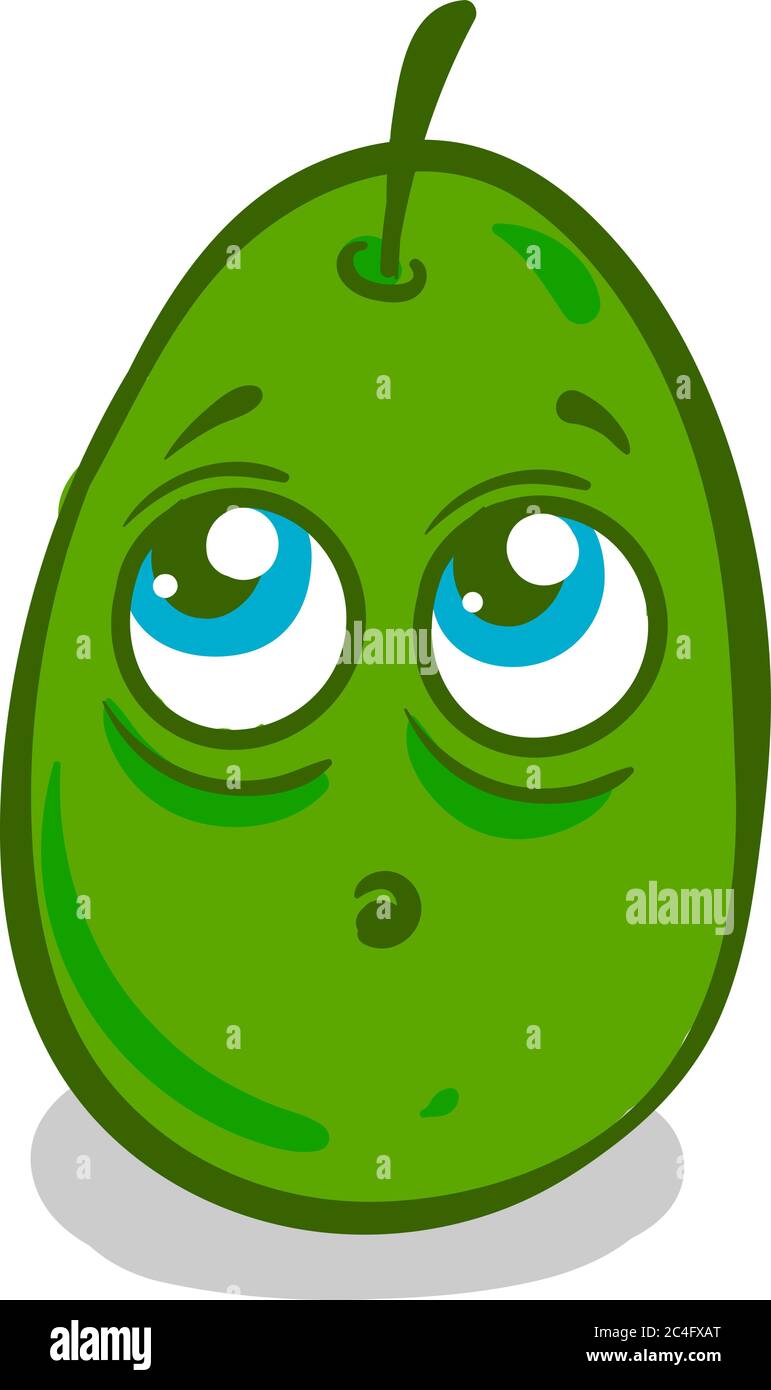 Scared olive, illustration, vector on white background Stock Vector ...