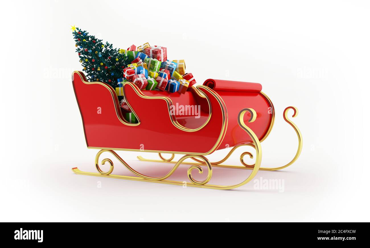 Santa sleigh cartoon Cut Out Stock Images & Pictures - Alamy