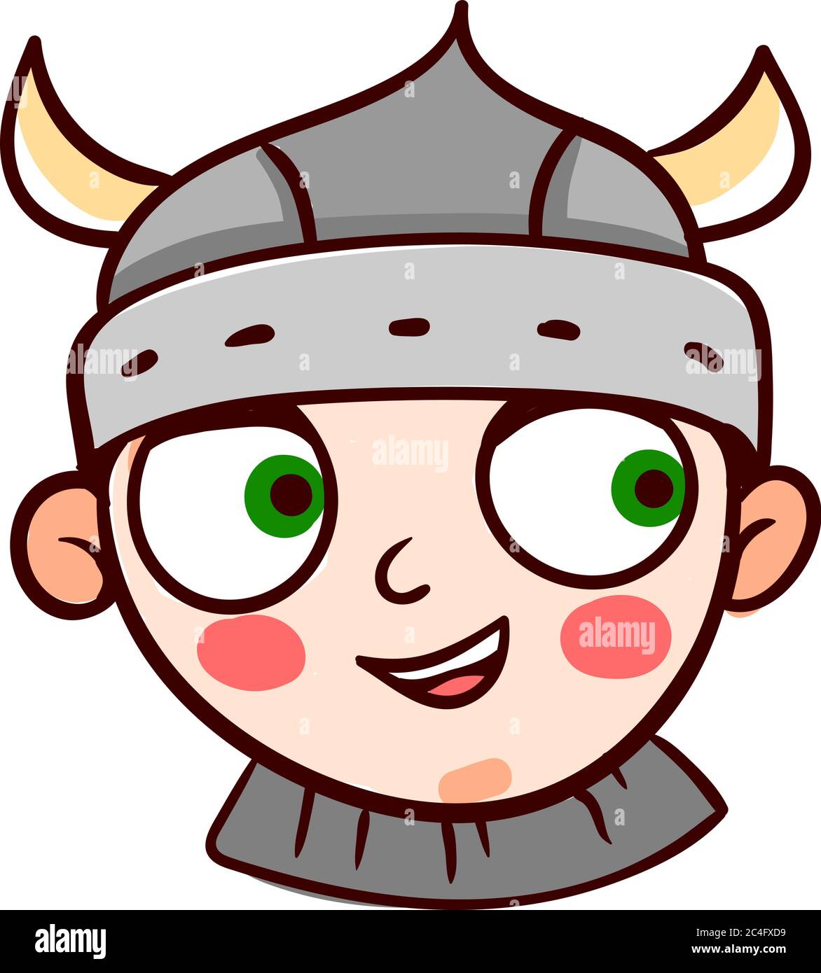 Happy viking, illustration, vector on white background Stock Vector ...