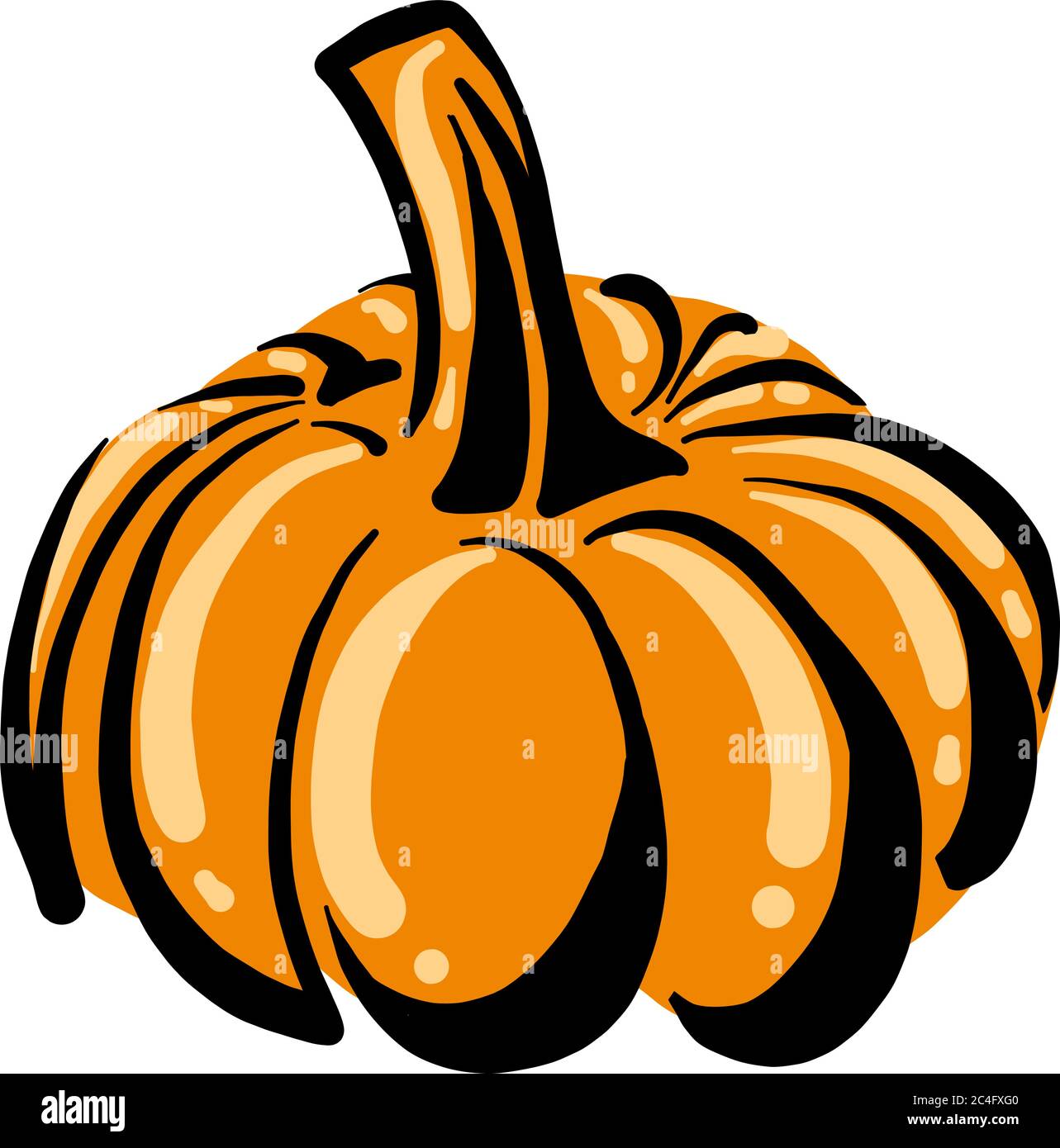 Pumpkin drawing, illustration, vector on white background Stock Vector ...