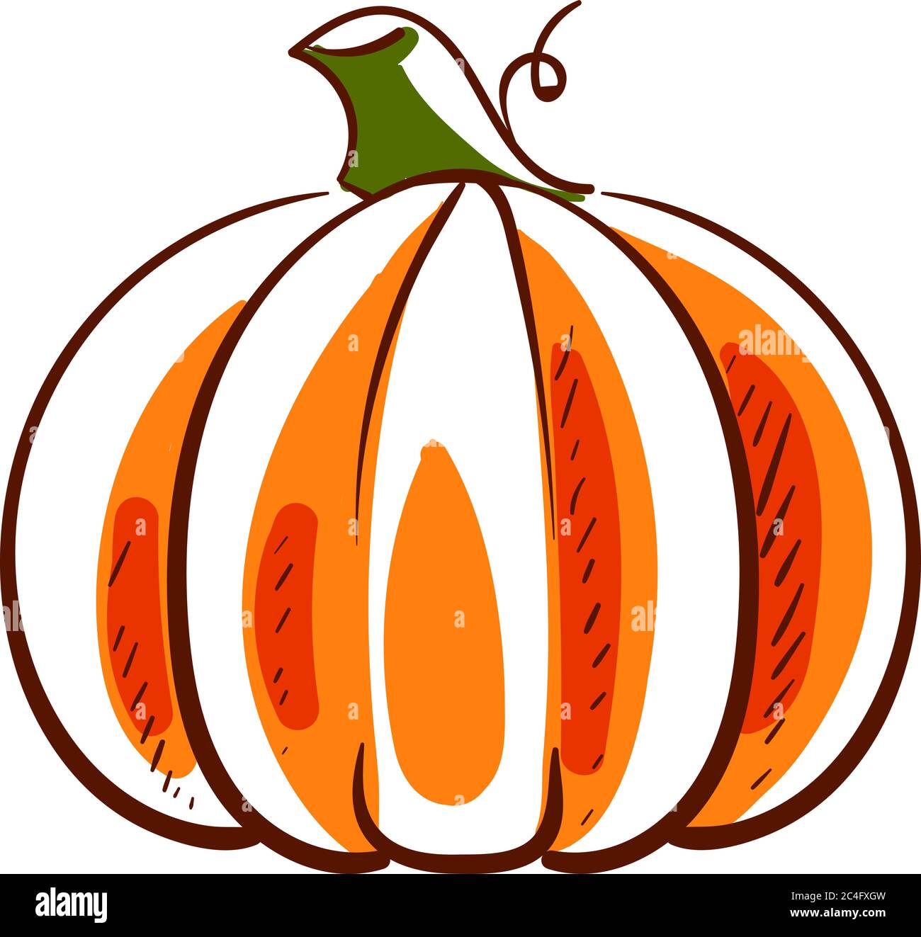 Pumpkin drawing, illustration, vector on white background Stock Vector ...