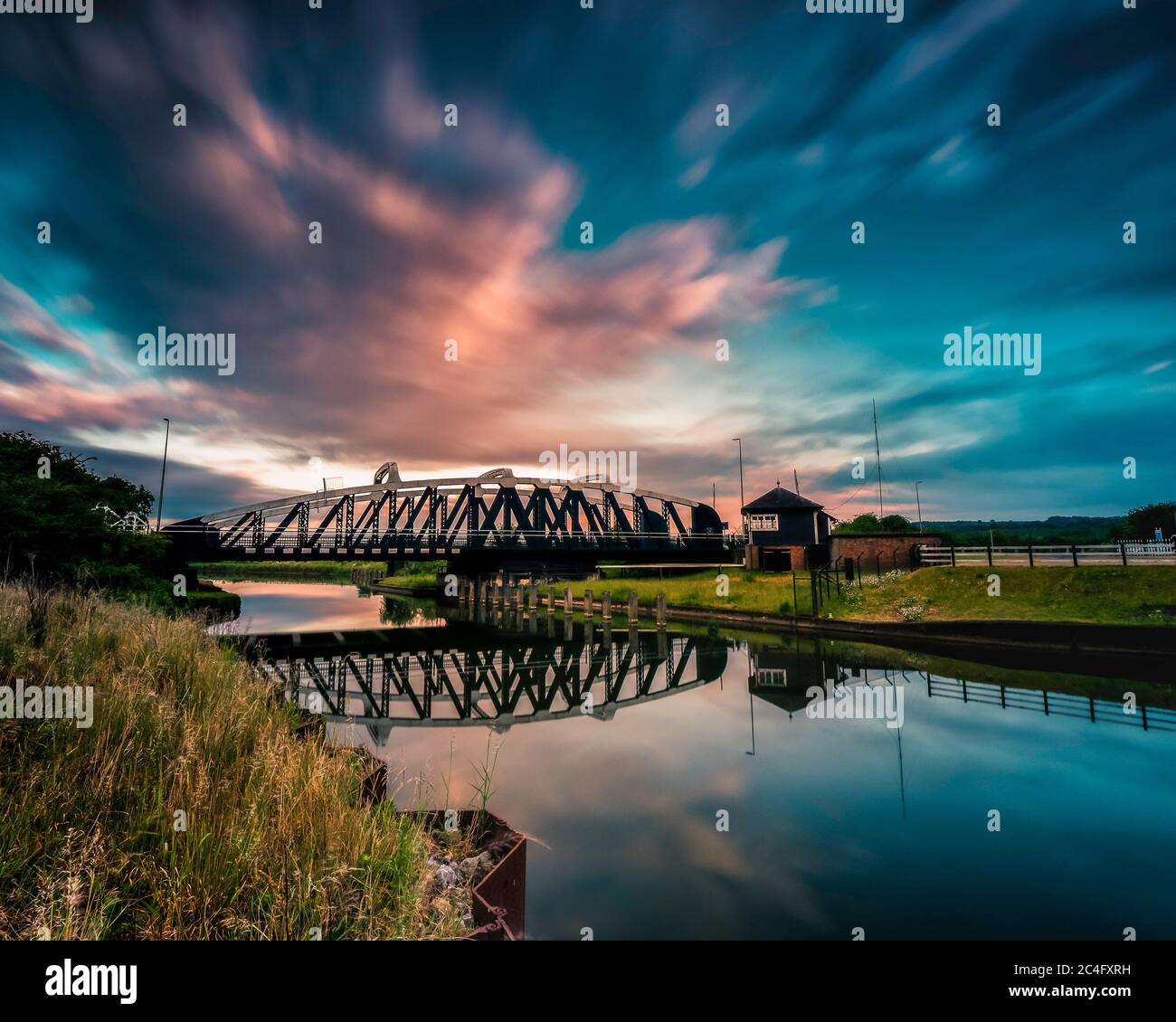 The Sutton Weaver Swing Bridge Stock Photo - Alamy
