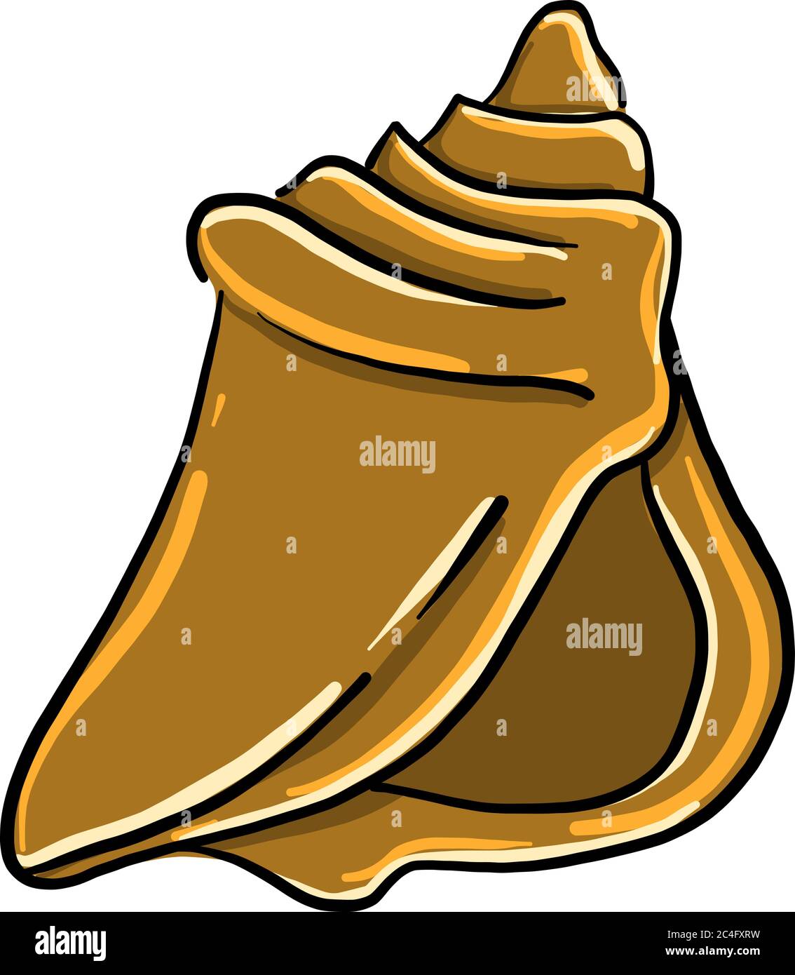 Seashell, illustration, vector on white background Stock Vector Image ...