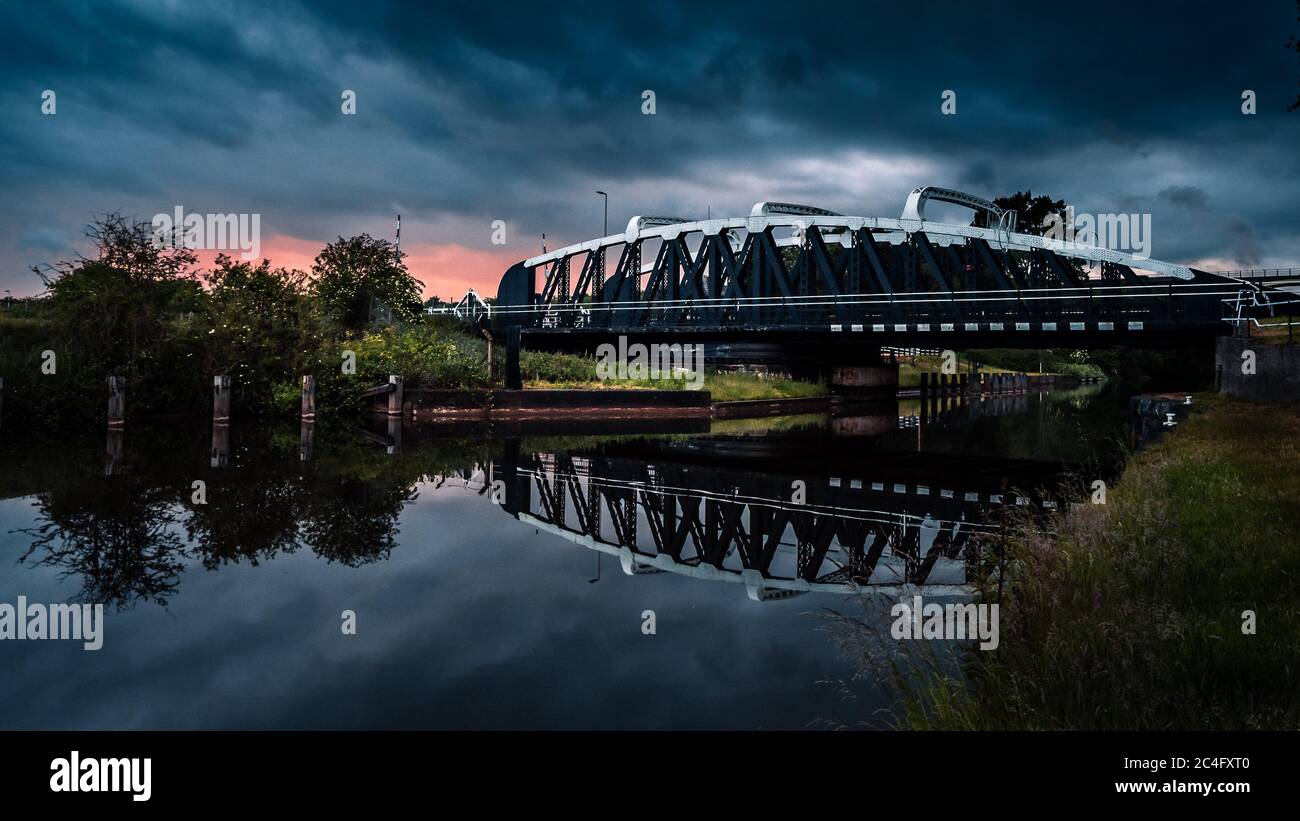 The Sutton Weaver Swing Bridge Stock Photo - Alamy