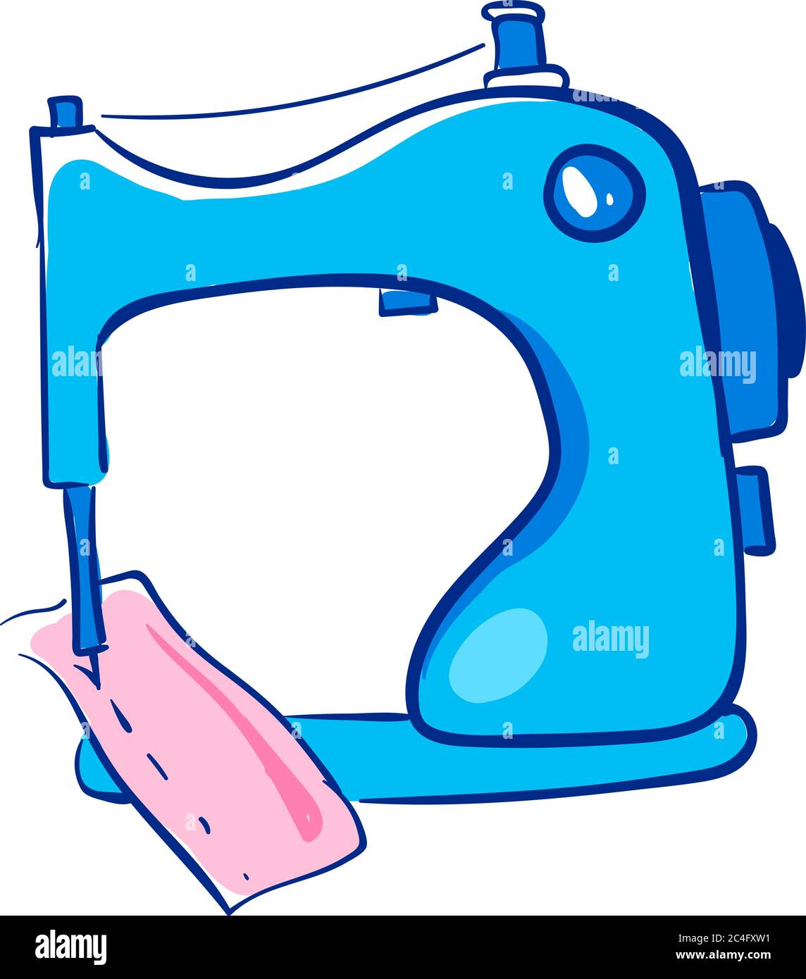 Fabric sew machine cartoon Stock Vector Images - Alamy
